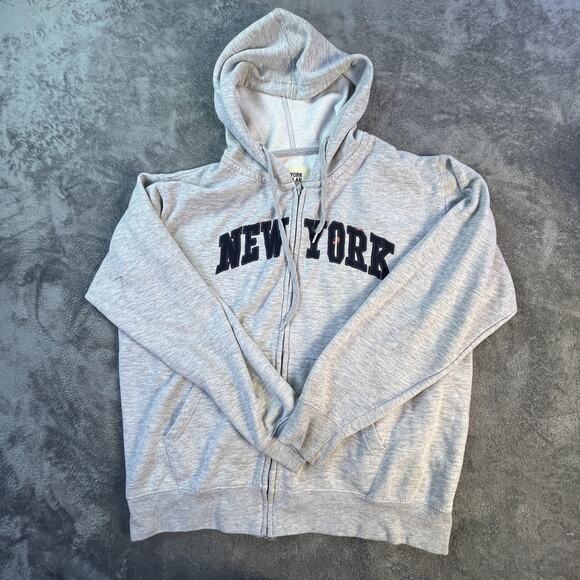 New York Popular | Shirts | New York Hoodie Mens Xl Full Zip Sweatshirt Embroidered Vintage ...